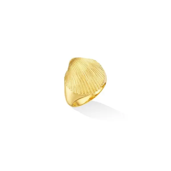 CADAR Yellow Gold Shell Pinky Ring