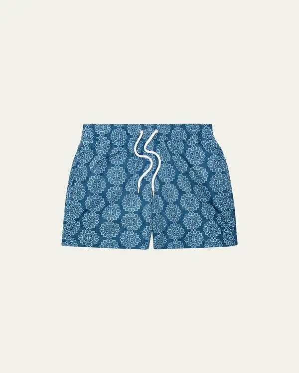 Frescobol Carioca Medallion-print Swim Shorts - Summer Night