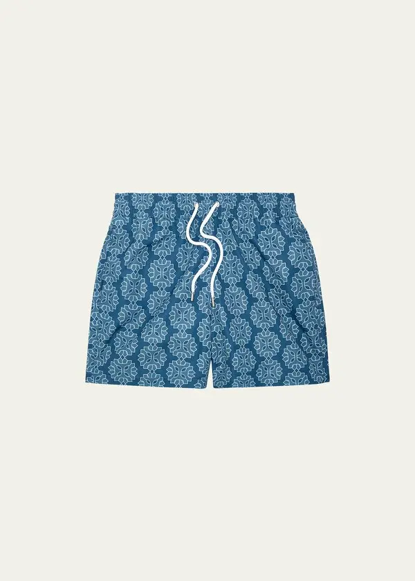 Frescobol Carioca Medallion-print Swim Shorts - Summer Night