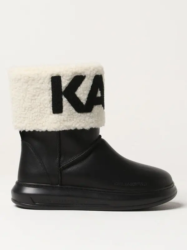 Karl Lagerfeld Leather Boots With Logo Detailing