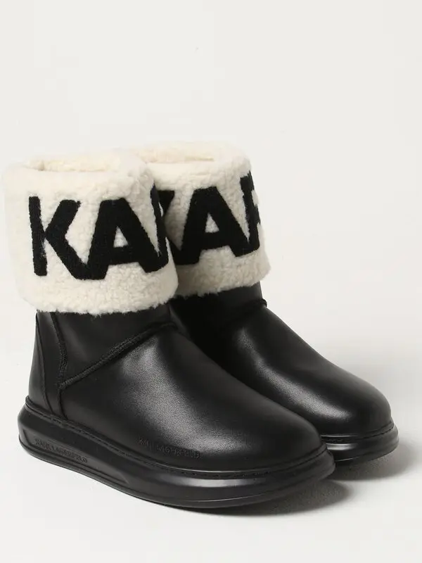 Karl Lagerfeld Leather Boots With Logo Detailing