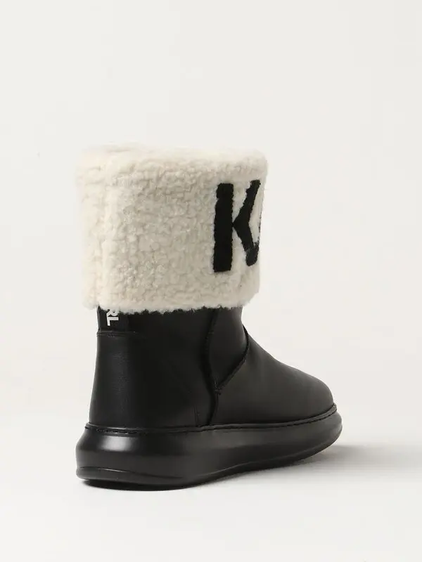 Karl Lagerfeld Leather Boots With Logo Detailing