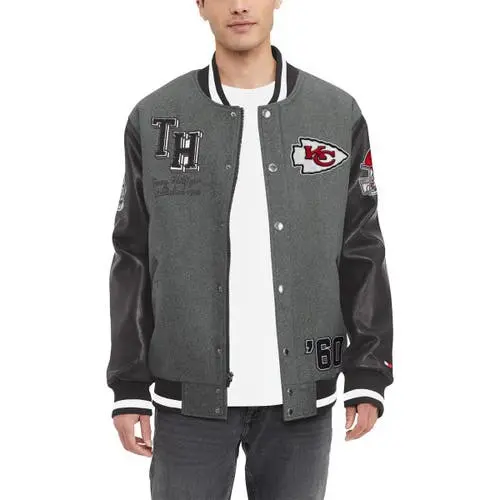 Tommy Hilfiger Black Kansas City Chiefs Gunner Full-zip Varsity Jacket