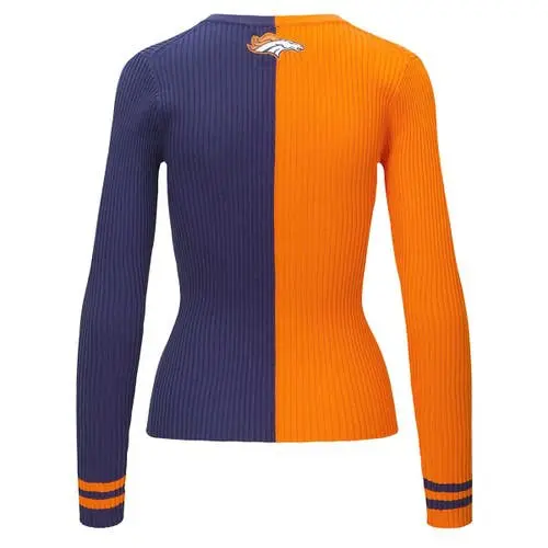 Staud Navy Denver Broncos Cargo Sweater