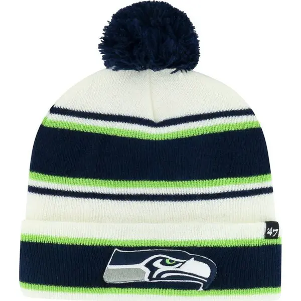 '47 Seattle Seahawks Powerline Cuffed Knit Hat With Pom