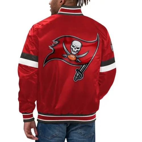 STARTER Tampa Bay Buccaneers Home Game Satin Full-snap Varsity Jacket