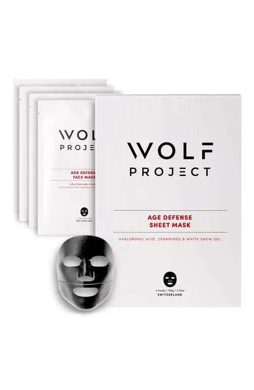 WOLF PROJECT 4-pack Anti-age Face Masks - White