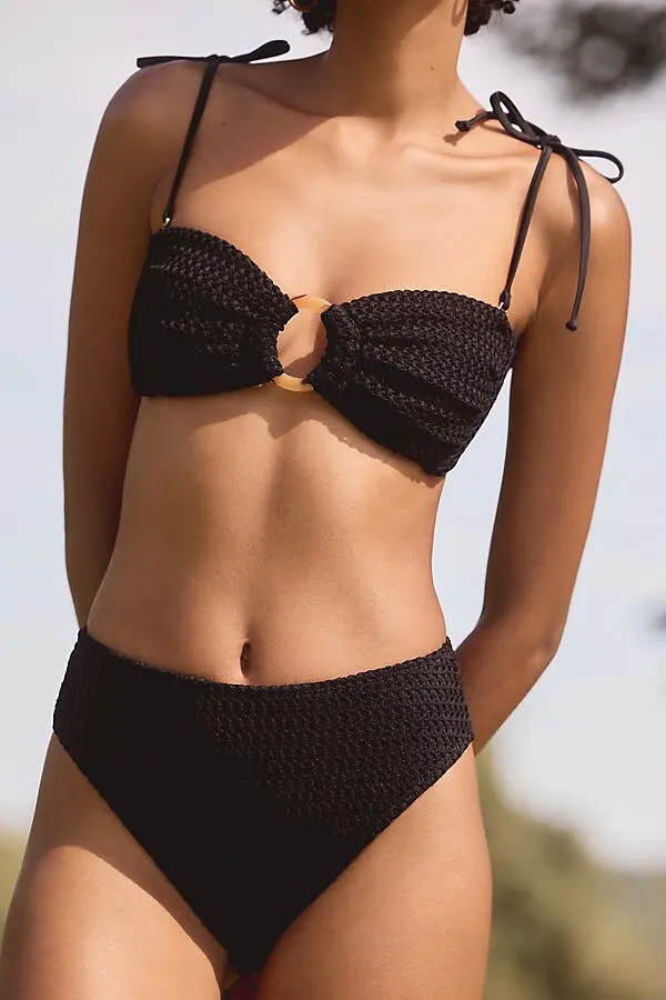 MONTCE Tori Bandeau Bikini Top - Black Pattern