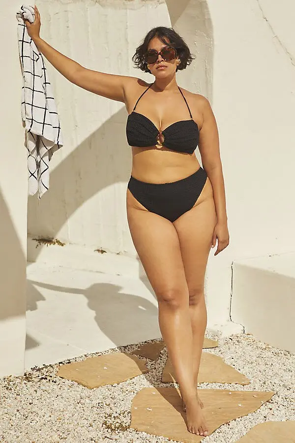 MONTCE Tori Bandeau Bikini Top - Black Pattern