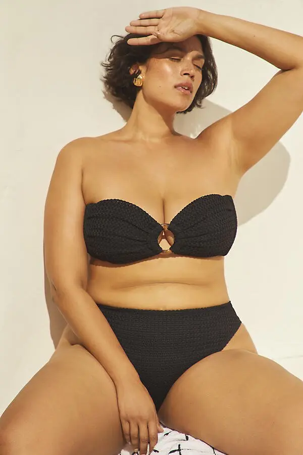 MONTCE Tori Bandeau Bikini Top - Black Pattern