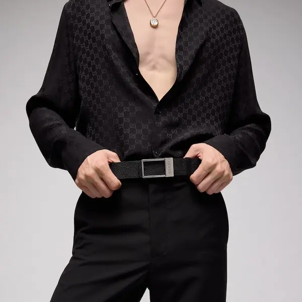 Gucci Reversible Belt With Rectangular Buckle