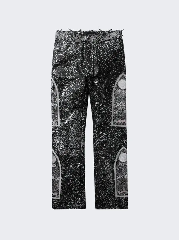 WHO DECIDES WAR Foil Leather Pant - Coal