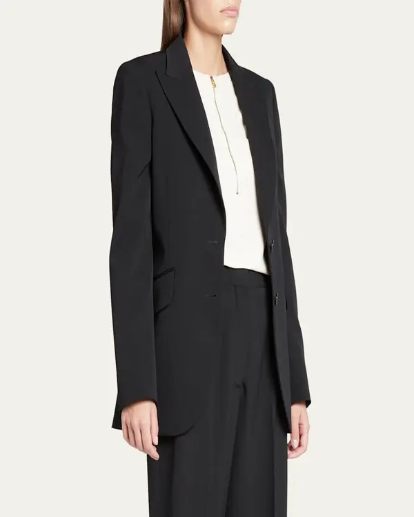 Stella McCartney Single-breasted Fitted Wool-blend Blazer