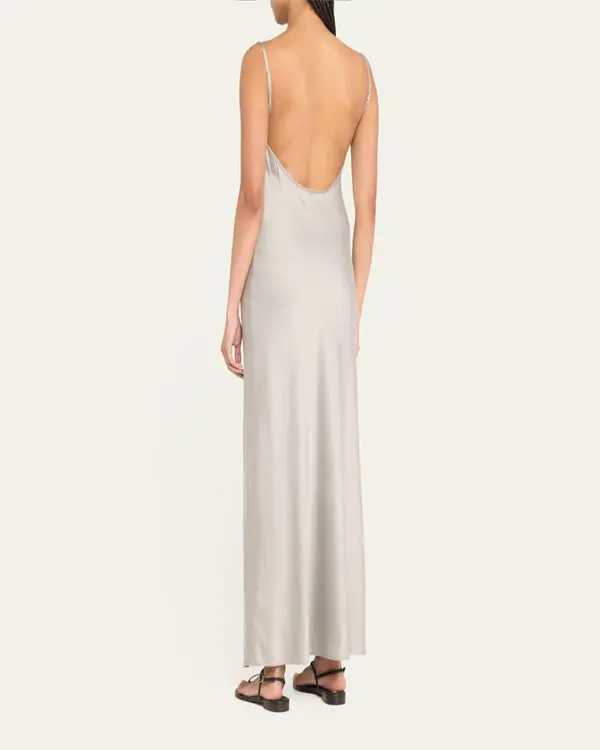ST. AGNI Silk Low-back Maxi Slip Dress