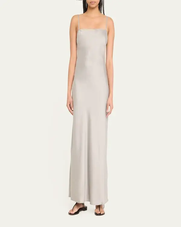 ST. AGNI Silk Low-back Maxi Slip Dress