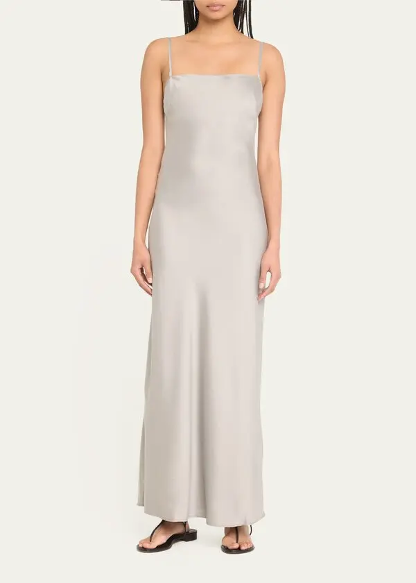 ST. AGNI Silk Low-back Maxi Slip Dress