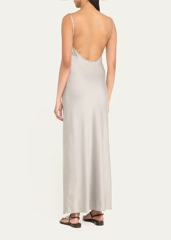 ST. AGNI Silk Low-back Maxi Slip Dress