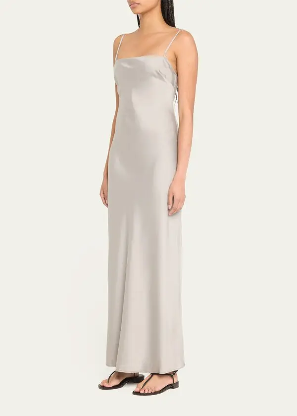 ST. AGNI Silk Low-back Maxi Slip Dress