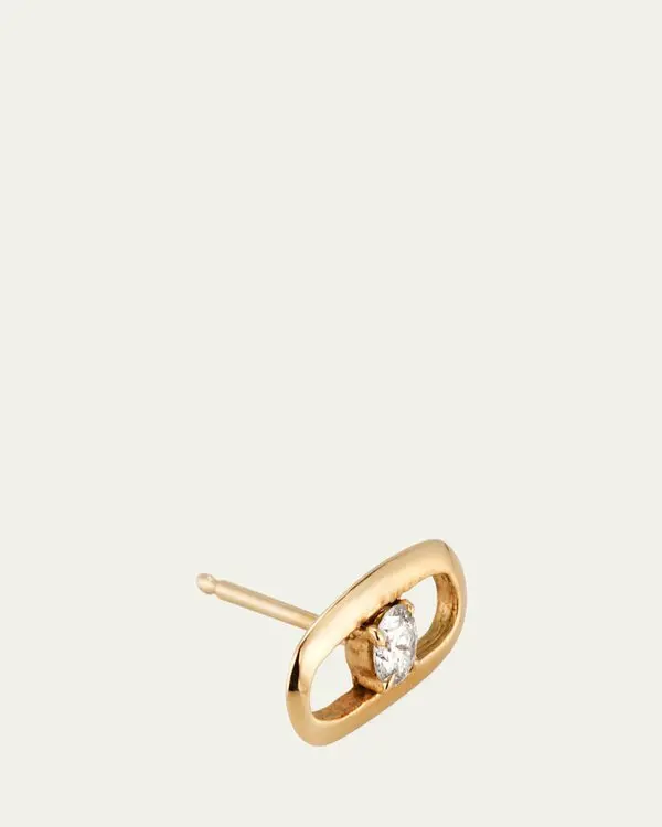 Lizzie Mandler 18k Yellow Diamond Link Stud Single Earring