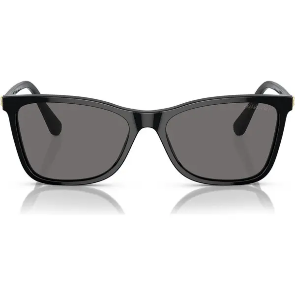 SWAROVSKI 55mm Rectangular Sunglasses - Black