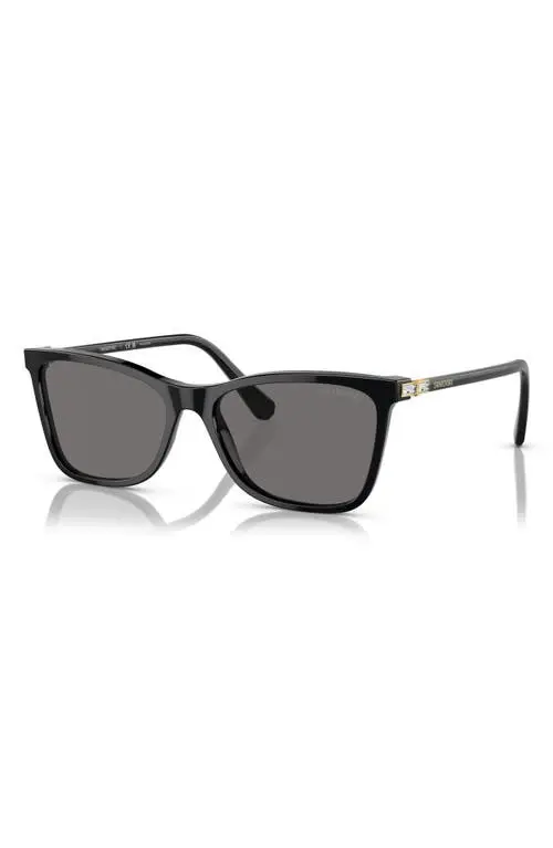 SWAROVSKI 55mm Rectangular Sunglasses