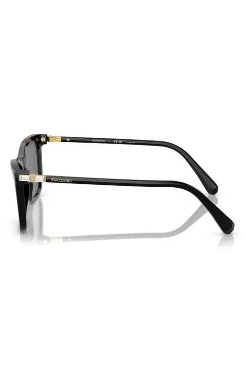 SWAROVSKI 55mm Rectangular Sunglasses