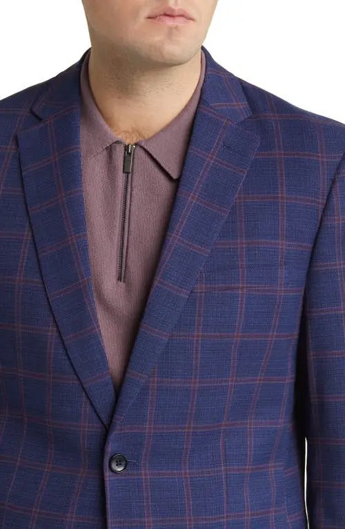 DANIEL HECHTER Windowpane Check Wool Blazer