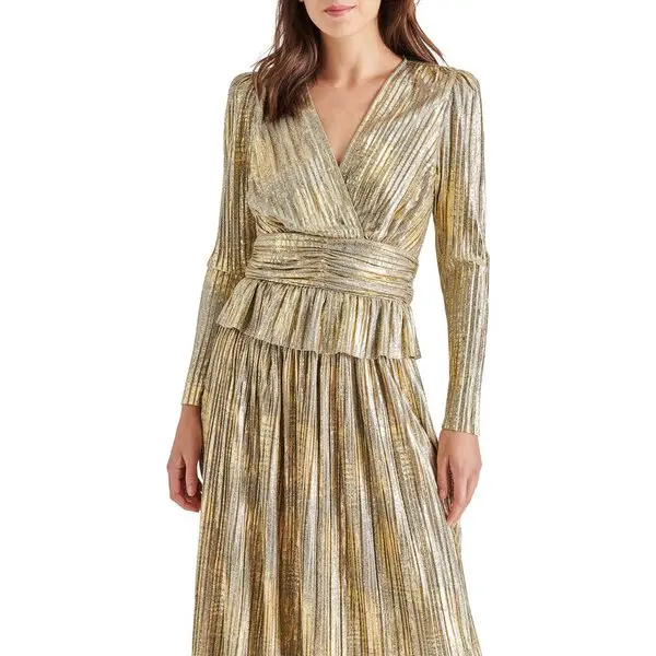 Steve Madden Azura Metallic Peplum Top