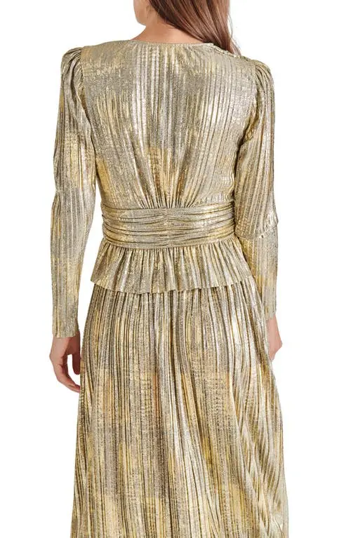 Steve Madden Azura Metallic Peplum Top