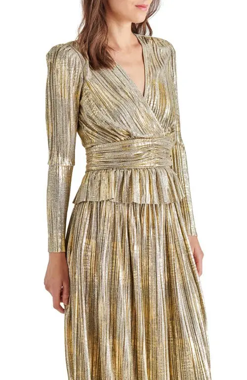 Steve Madden Azura Metallic Peplum Top