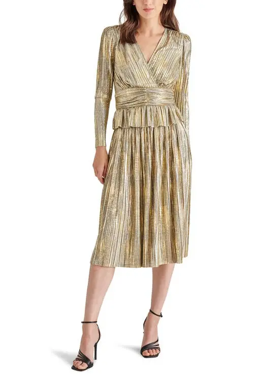 Steve Madden Azura Metallic Peplum Top