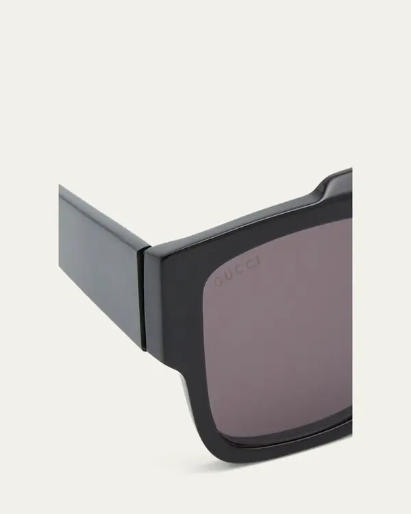 Gucci Acetate Rectangle Sunglasses - Black