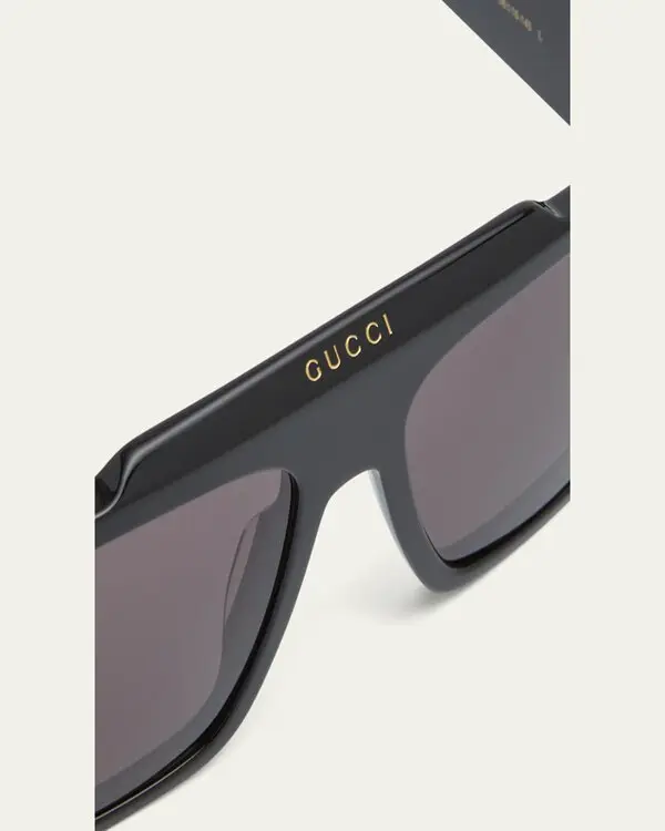 Gucci Acetate Rectangle Sunglasses - Black