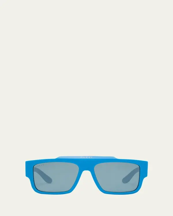 Gucci Acetate Rectangle Sunglasses - Blue