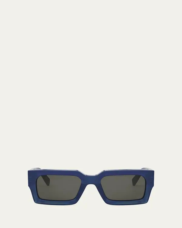 Celine 3-dot Rectangle Sunglasses - Shiny Blue Smoke