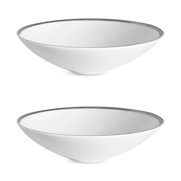 Twig New York Platinum Edge Soup/pasta Bowl, Set Of 2 - Silver