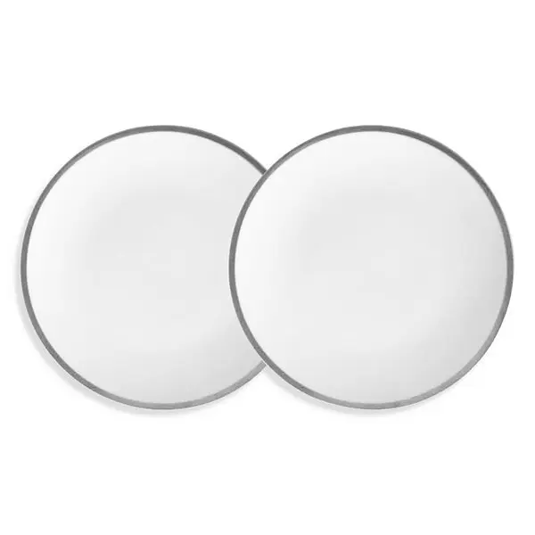 TWIG NEW YORK Platinum Edge Canape/bread Plate, Set Of 2 - Silver