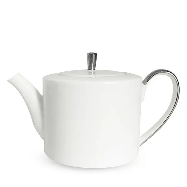 Twig New York Platinum Edge Lidded Teapot - Silver