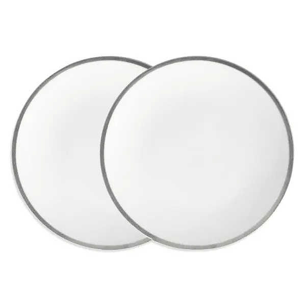 TWIG NEW YORK Platinum Edge Salad/dessert Plate, Set Of 2 - Silver
