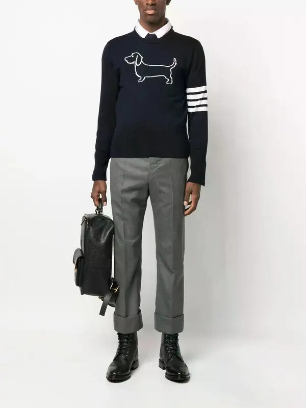 Thom Browne 4-bar Stripe Wool Jumper - Blue