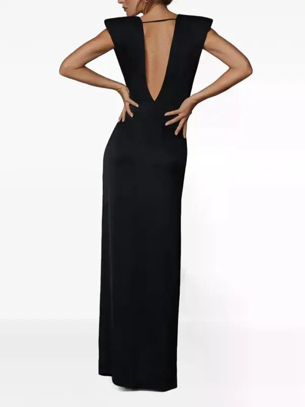 MAISON CLOSE Plunge V-neck Maxi Dress