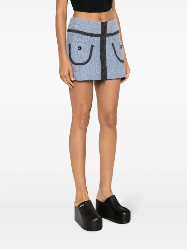 CORMIO Chunky-knit Mini Skirt - Blue