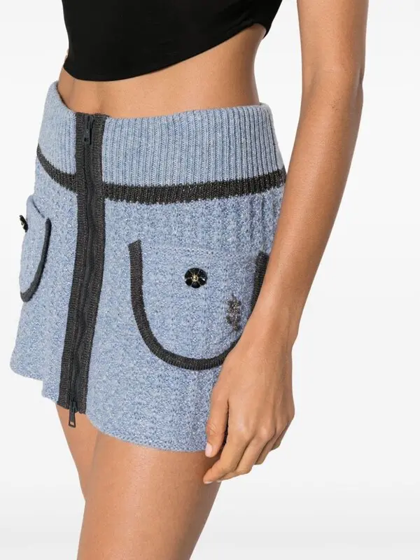 CORMIO Chunky-knit Mini Skirt - Blue