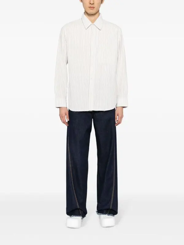 CRAIG GREEN Stripe-embroidered Cotton Shirt