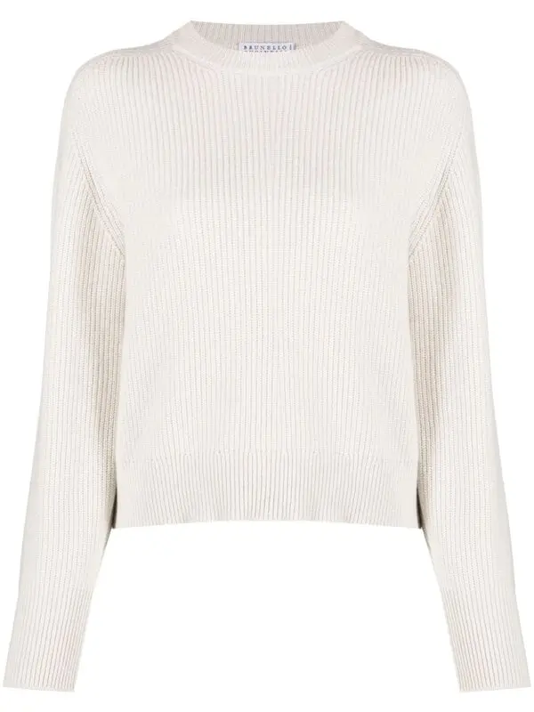 Brunello Cucinelli Cashmere Ribbed-knit Jumper - Neutrals