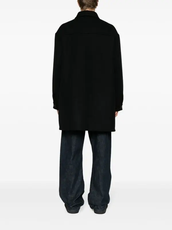 JIL SANDER Zip-up Wool Coat - Blue