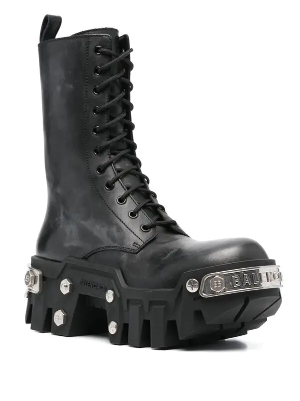 Balenciaga Bulldozer Lace-up Platform Boots - Black