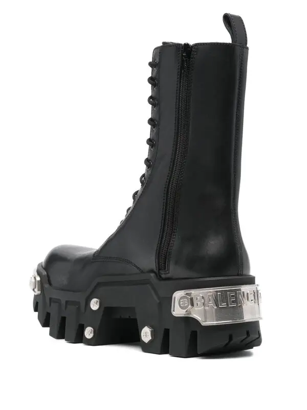 Balenciaga Bulldozer Lace-up Platform Boots - Black