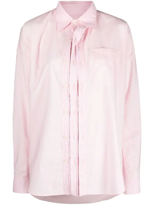 Y/project Asymmetric Cotton-blend Shirt - Pink