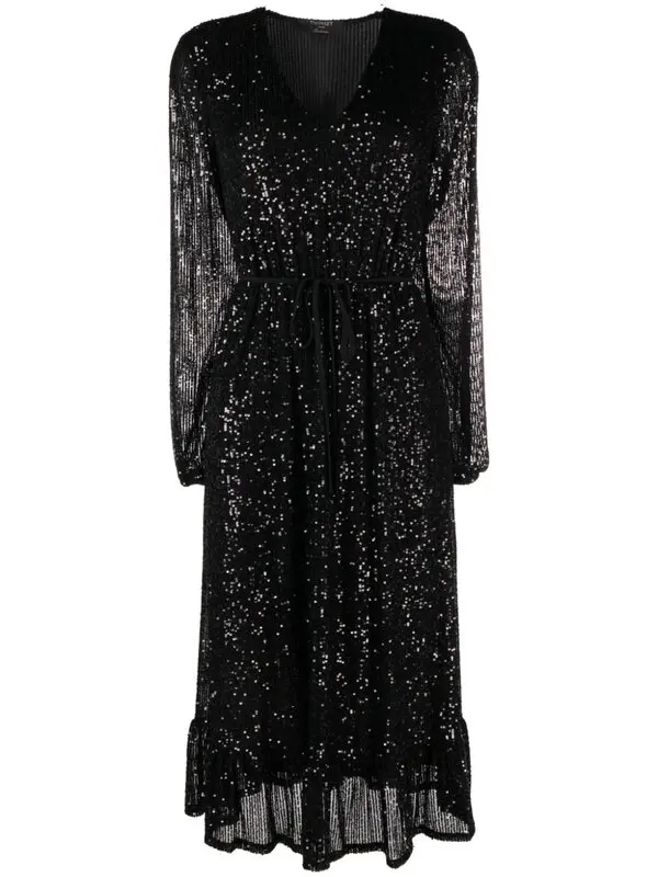 TWINSET Sequin-embellished Midi Dress - Black